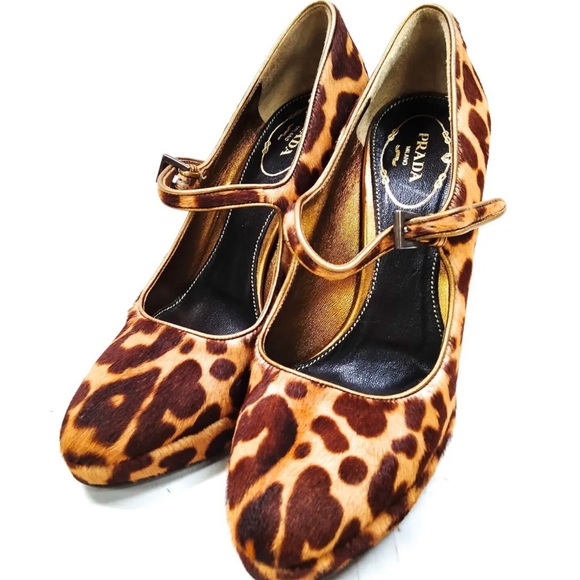 Prada | Shoes | Prada Leopard Print Pony Hair Pumps | Poshmark
